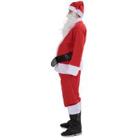 China Polyester Luxury Velvet Santa Suit Adult Costume For Christmas Decoration for sale