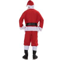 China Polyester Luxury Velvet Santa Suit Adult Costume For Christmas Decoration for sale