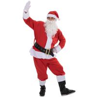 China Polyester Luxury Velvet Santa Suit Adult Costume For Christmas Decoration for sale