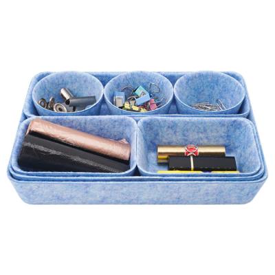 China wholesale integrated fashion portable felt bedside caddy felt drawer organizer box for table for sale