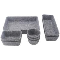 China wholesale integrated fashion portable felt bedside caddy felt drawer organizer box for table for sale