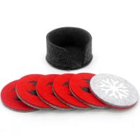China Customized Felt Drink Coffee Coaster Christmas Cup Mat With Holder for sale