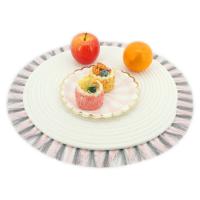 China 15 Inch Table Round Placemats Boho Cotton Woven Washable Tassels For Kitchen Dining for sale