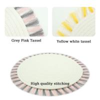 China 15 Inch Table Round Placemats Boho Cotton Woven Washable Tassels For Kitchen Dining for sale