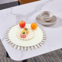 China 15 Inch Table Round Placemats Boho Cotton Woven Washable Tassels For Kitchen Dining for sale