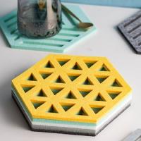 China Custom Hexagon Drink Cup Hollow Decorative Felt Coaster Set Fancy For Gift for sale
