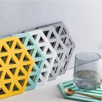 China Custom Hexagon Drink Cup Hollow Decorative Felt Coaster Set Fancy For Gift for sale