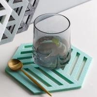 China Custom Hexagon Drink Cup Hollow Decorative Felt Coaster Set Fancy For Gift for sale