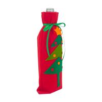 China Popular Felt Christmas Single Bottle Carrier Bag Wine Cover Decoration for sale