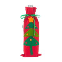 China Popular Felt Christmas Single Bottle Carrier Bag Wine Cover Decoration for sale