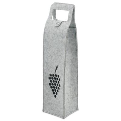 China Custom Pattern Felt Wine Tote Bag Non Woven 750ml Wine Bottle Bag For Christmas Festival for sale