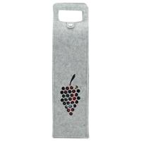 China Custom Pattern Felt Wine Tote Bag Non Woven 750ml Wine Bottle Bag For Christmas Festival for sale