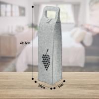 China Custom Pattern Felt Wine Tote Bag Non Woven 750ml Wine Bottle Bag For Christmas Festival for sale