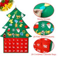 China DIY Felt Christmas Tree Advent Calendar Decorations With Pockets Kids Gifts 24 Ornaments for sale