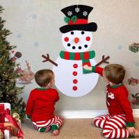 China Wall Hanging Felt Christmas Snowman With Detachable Ornaments Xmas Gifts for sale
