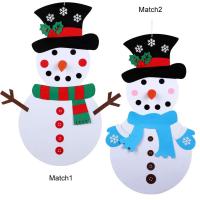 China Wall Hanging Felt Christmas Snowman With Detachable Ornaments Xmas Gifts for sale