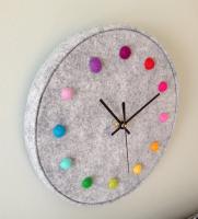 China Felt Round Laser Logo Large Wall Clocks Home Decoration Products 12mm Sheet for sale