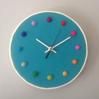 China Felt Round Laser Logo Large Wall Clocks Home Decoration Products 12mm Sheet for sale