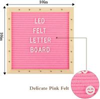China Pink LED Lights Message Felt Letter Board 10X10 With Stand Letters And Numbers for sale