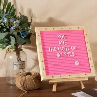 China Pink LED Lights Message Felt Letter Board 10X10 With Stand Letters And Numbers for sale