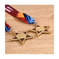 China Custom Logo Sports Pentagram Metal Medal Letterpress Printing for sale