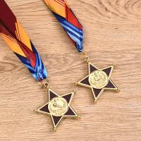 China Custom Logo Sports Pentagram Metal Medal Letterpress Printing for sale