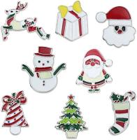 China Christmas decoration metal tree Santa Claus ornament brooch lapel badge enamel pin for Xmas gift for sale