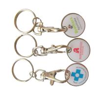 China Custom Supermarket Metal Token Coins Shopping Cart Trolley Token Keychain for sale