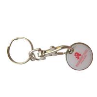 China Custom Supermarket Metal Token Coins Shopping Cart Trolley Token Keychain for sale