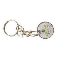 China Custom Supermarket Metal Token Coins Shopping Cart Trolley Token Keychain for sale