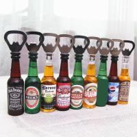 China Multifunction Bottle Shape Beer Opener Custom Logo Wall Mount Beer Fridge Magnet Opener for sale