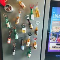 China Multifunction Bottle Shape Beer Opener Custom Logo Wall Mount Beer Fridge Magnet Opener for sale