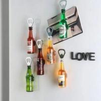 China Multifunction Bottle Shape Beer Opener Custom Logo Wall Mount Beer Fridge Magnet Opener for sale