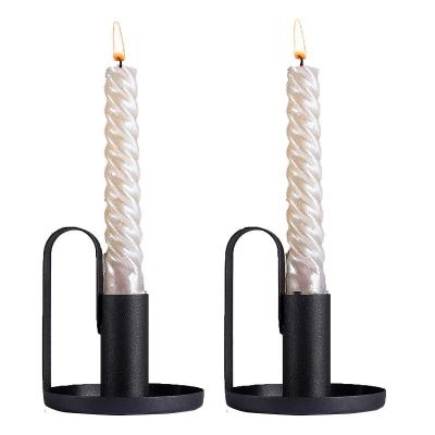 China Wholesale Metallic Candle Holder Simple Luxury Candle Light Stand Exquisite Shape Wedding Candlesticks for sale
