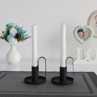 China Wholesale Metallic Candle Holder Simple Luxury Candle Light Stand Exquisite Shape Wedding Candlesticks for sale