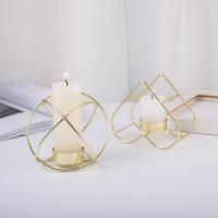 China Wholesale candle holder gold Golden lantern shape candle stand wedding candlestick for sale