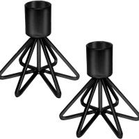 China Creative Modeling Black Candlestick Table Decorations Metal Candle Holder for sale