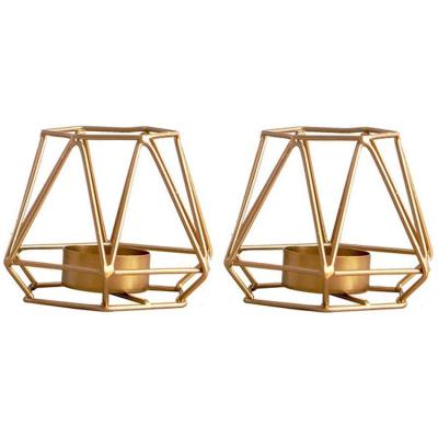 China Modern Trend Of Hollow Candle Holders For Tea Light Holders Geometric Candle Holder for sale