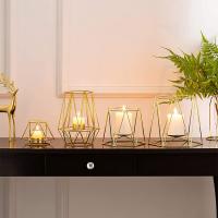 China Modern Trend Of Hollow Candle Holders For Tea Light Holders Geometric Candle Holder for sale