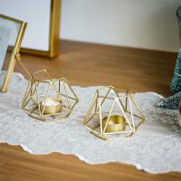 China Modern Trend Of Hollow Candle Holders For Tea Light Holders Geometric Candle Holder for sale
