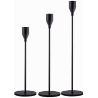 China Metal Black Simple Modern Taper Candlestick Holders Wedding Bar Party Decor Candle Holders for sale