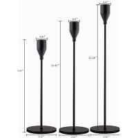 China Metal Black Simple Modern Taper Candlestick Holders Wedding Bar Party Decor Candle Holders for sale