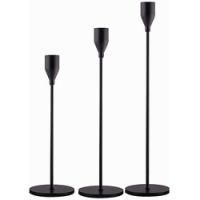 China Metal Black Simple Modern Taper Candlestick Holders Wedding Bar Party Decor Candle Holders for sale