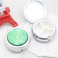 China Creative  Portable Travel Small Metal Pill Box With 3 Compartments for sale