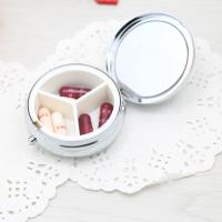 China Creative  Portable Travel Small Metal Pill Box With 3 Compartments for sale
