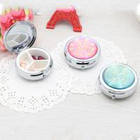 China Creative  Portable Travel Small Metal Pill Box With 3 Compartments for sale