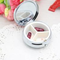 China Creative  Portable Travel Small Metal Pill Box With 3 Compartments for sale