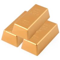 China Fine Paper Weight Game Fancy Party Table Decor Plastic Gold Bullion Bar For Kids Toy Gift for sale