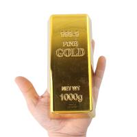 China Fine Paper Weight Game Fancy Party Table Decor Plastic Gold Bullion Bar For Kids Toy Gift for sale