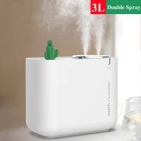 China 3000ML Dual Spray Ultrasonic Atomizer Large Capacity Home Office Air Humidifier Cool Mist Maker for sale